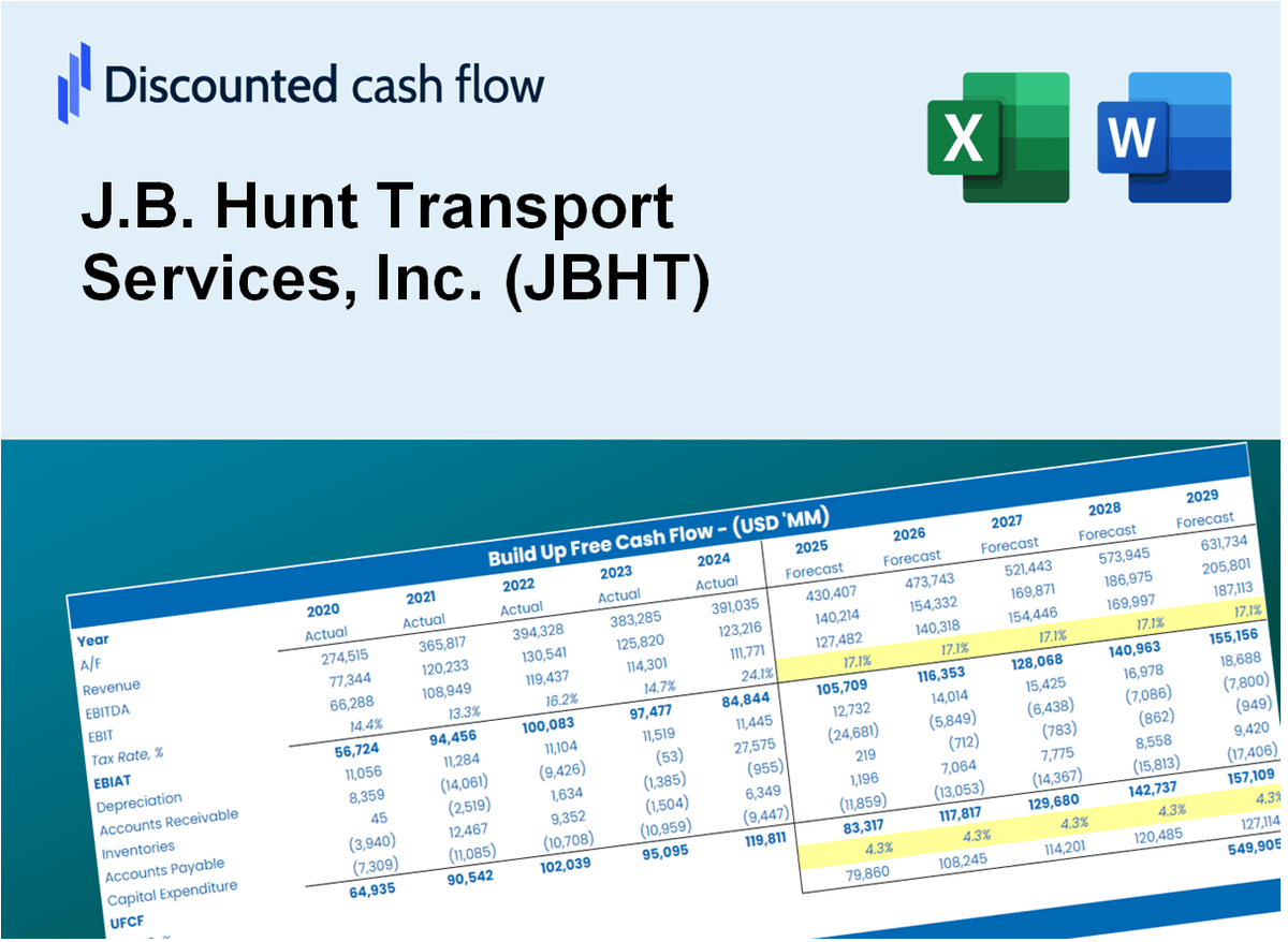 J.B. Hunt Transport Services, Inc. (JBHT) DCF Excel Template ...